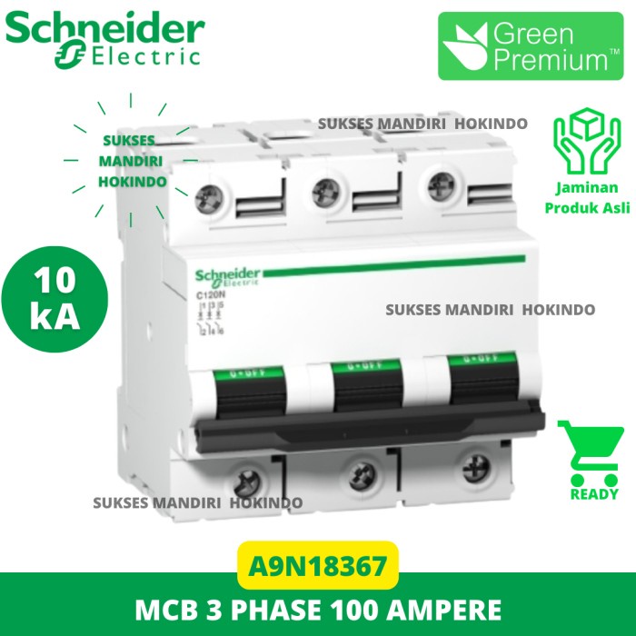 Jual Mcb C120N 3P 100A 3 Phase 100 Ampere 10Ka Schneider Ori Sni | Shopee Indonesia