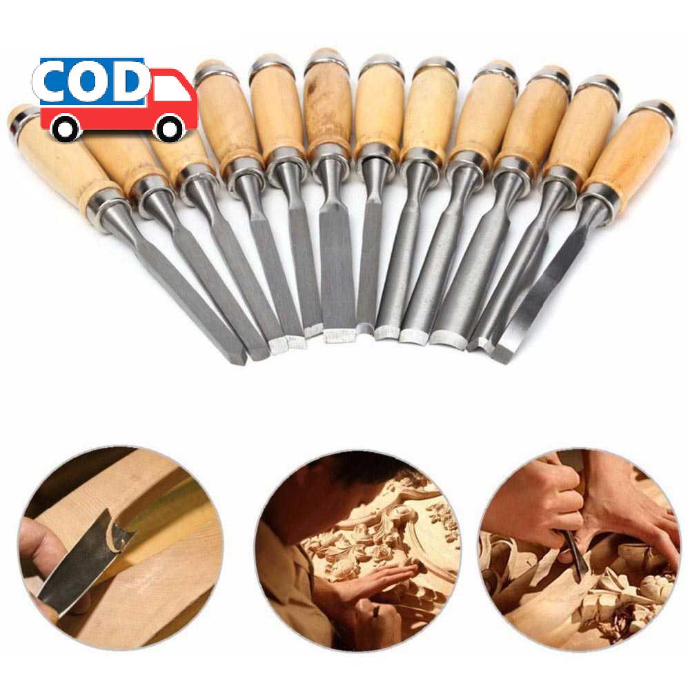 Jual Alat Ukir Pahat Kayu 12 in 1 Set Lengkap Mata Pisau Tatah ...