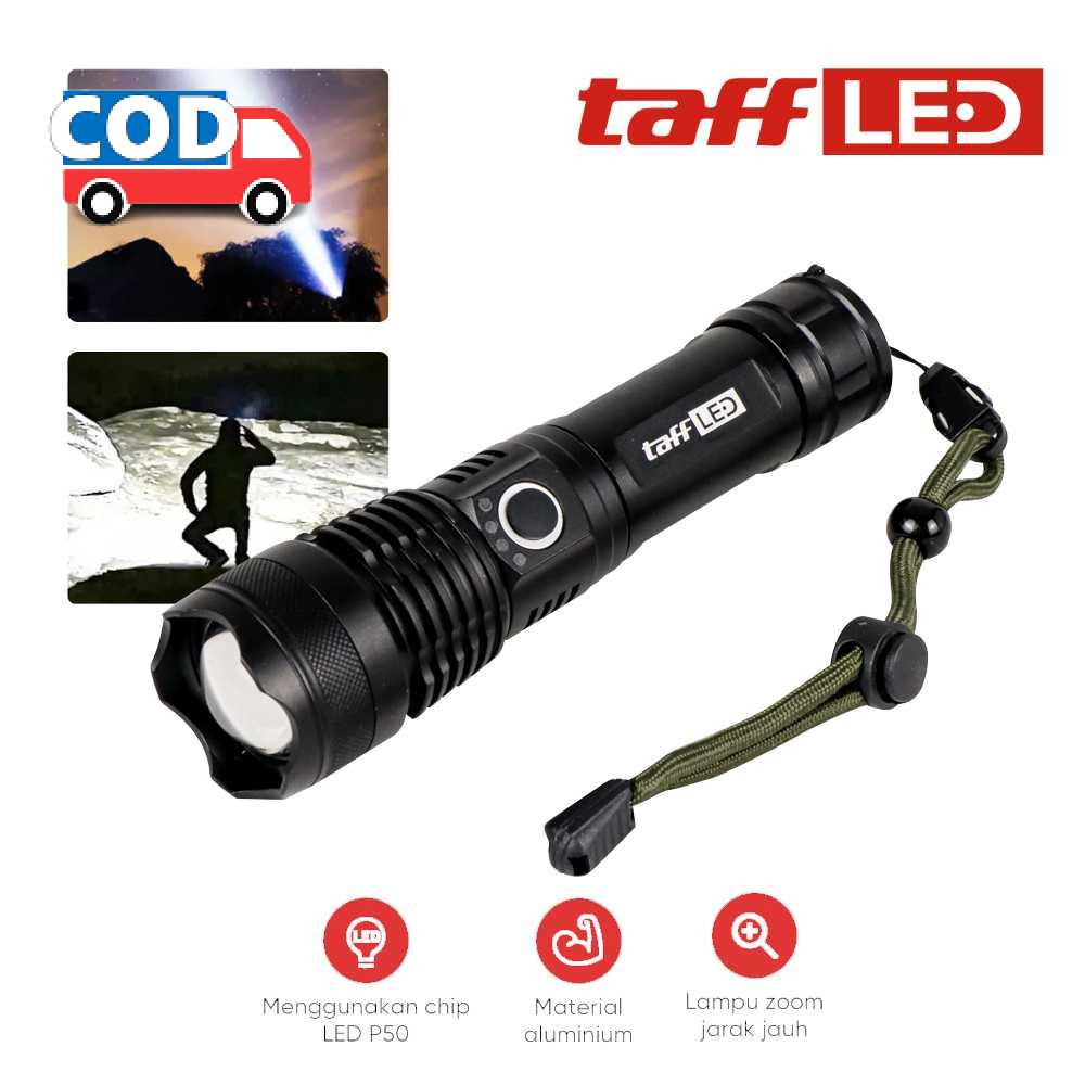 Jual Senter P50 LED USB Bahan Aluminium Kuat Kokoh Super Terang Long Range Zoom Bisa Dicas ...