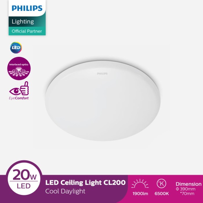 Jual Philips Lampu Ceiling CL200 LED 20W 65K - Putih | Shopee Indonesia