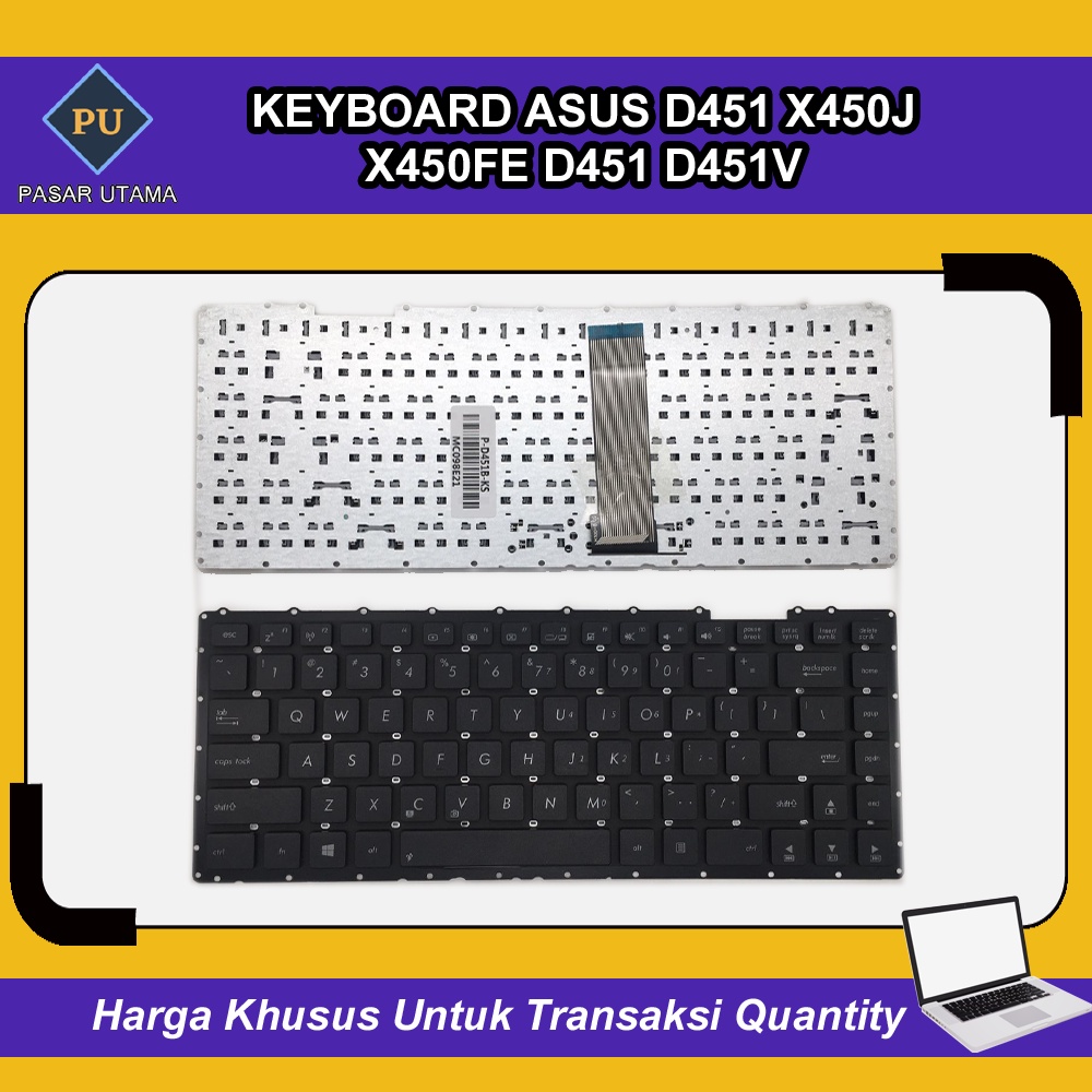 Jual Keyboard Laptop Asus D451 X450J X450FE D451 D451V S450J | Shopee ...