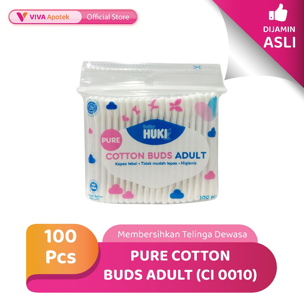 Jual Pure Cotton Buds Adult (CI 0010) Membersihkan Telinga Dewasa (100 ...