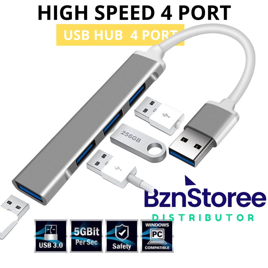 Jual USB 3.0 HUB 4PORT aluminium / USB 3.0 Hub 4port IB / USB Hub Bagus ...