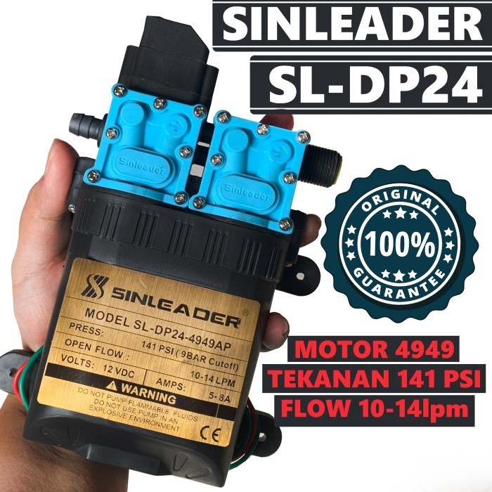 Jual Dinamo Pompa DC Dual pump Sinleader SL DP24 - 9 BAR 141 PSI | Shopee Indonesia