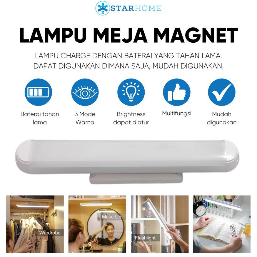 Jual Lampu Meja LED Lampu Belajar Lampu Meja Rias Lampu Baca Magnet 3 ...