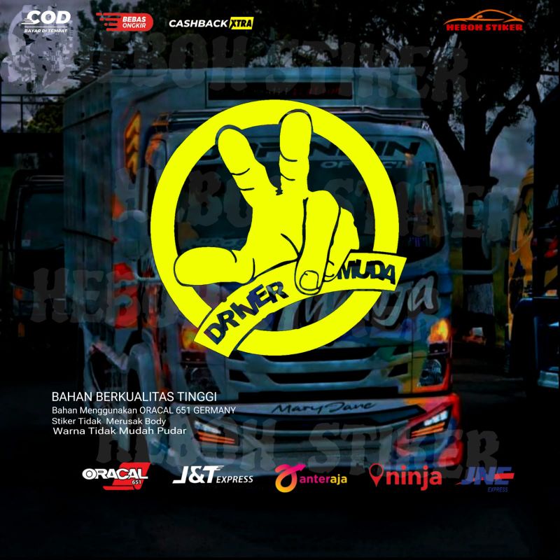 Jual Stiker sticker driver muda stiker variasi kaca stiker cutting ...