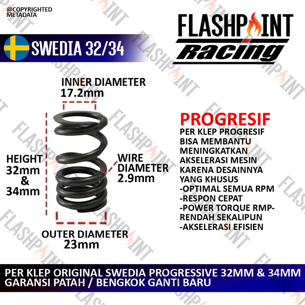 Jual (BISA COD) PER KLEP SWEDIA PROGRESIF 32 34 32MM 34MM PIR MIO JUPITER Z VEGA R RR ZR SUPRA ...