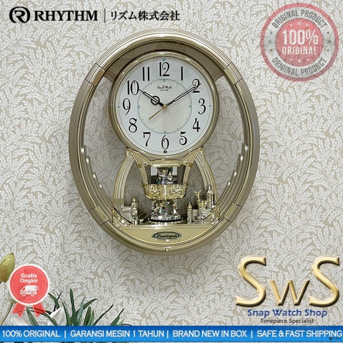 Jual [Ori] Jam Dinding Rhythm Small World Magic Motion 2 Pendulum ...