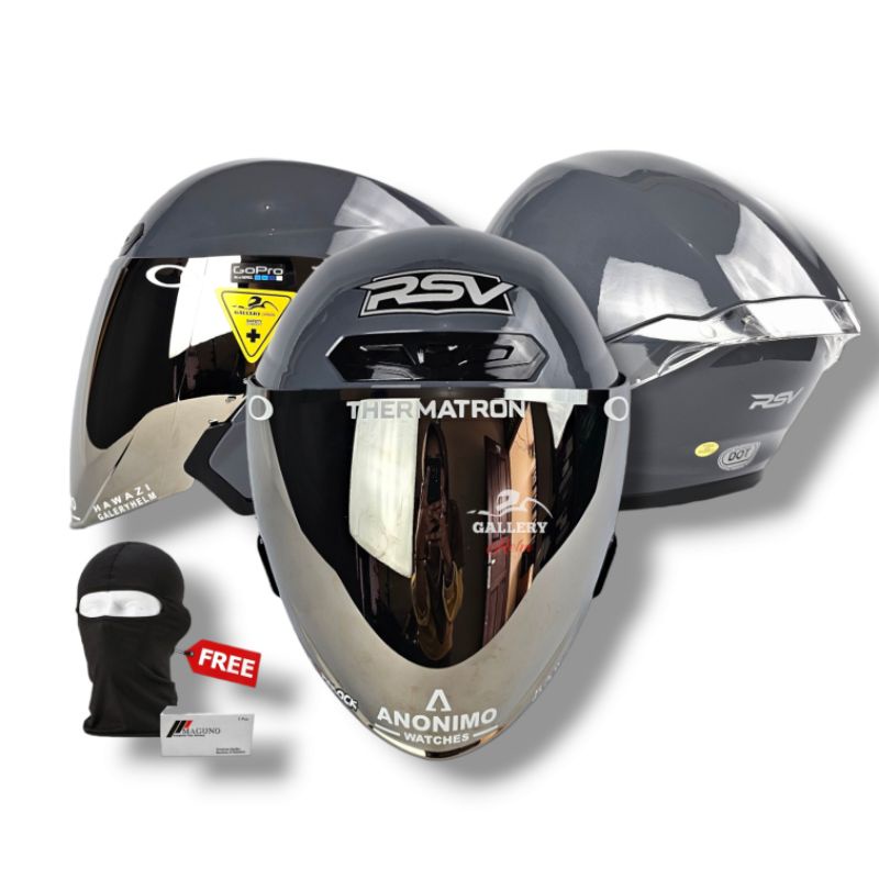 Jual Helm Rsv New Windtail Platinum Grey Paket Visor Iridium | Helm ...