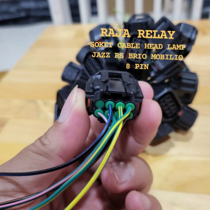 Jual SOKET SOCKET LAMPU HEADLAMP LAMPU DEPAN HONDA JAZZ RS BRIO 8 PIN ...