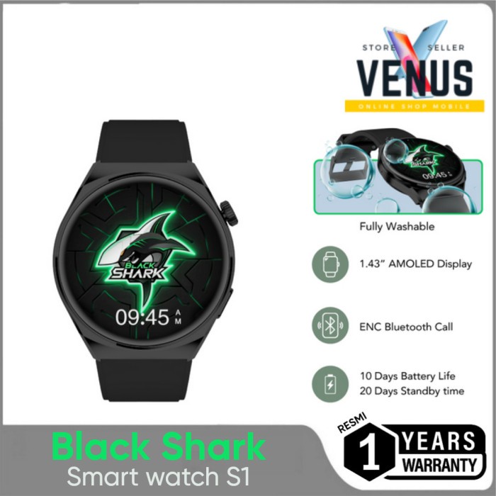 Jual BLACK SHARK SMARTWATCH S1 1.43" AMOLED STUNING DISPLAY BLUETOOTH ...