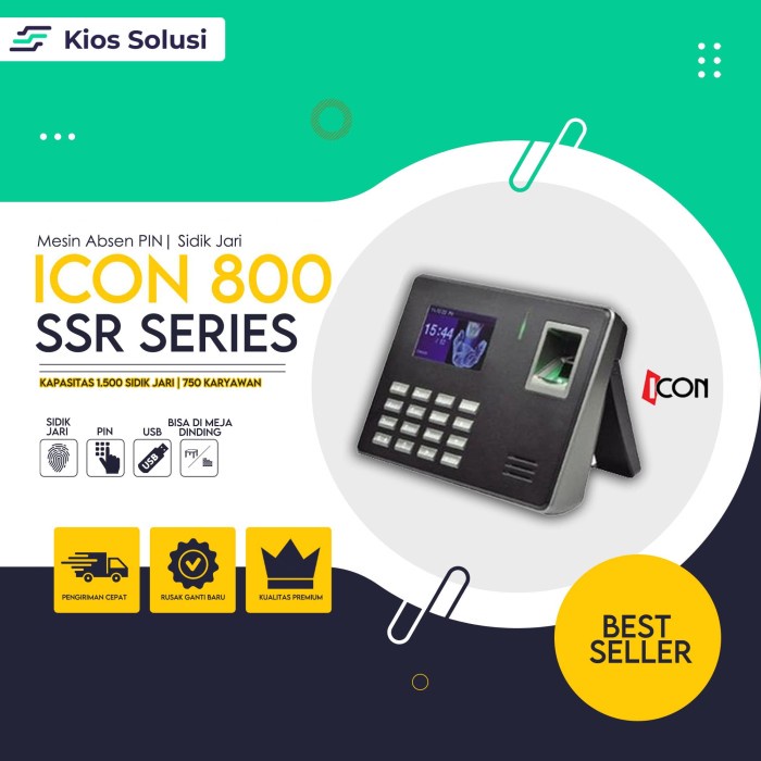 Jual Mesin Absensi Icon 800 Fingerprint Sidik Jari Sensor Pin | Shopee Indonesia