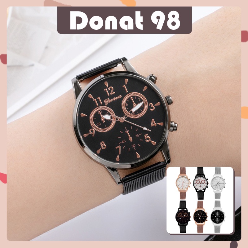 Jual Jam Tangan Geneva Fashion Pria Casual Strap Karet Glossy Quartz ...
