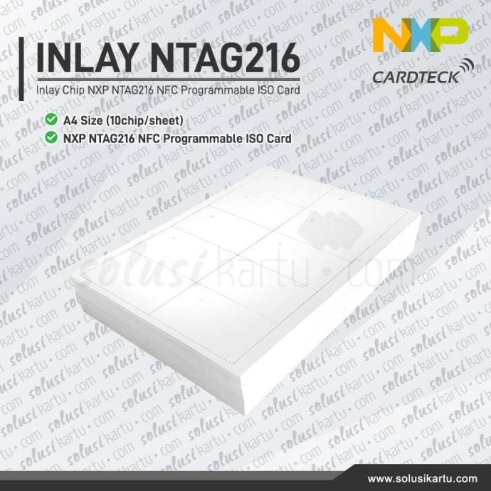 Jual NTAG216 INLAY A4 BAHAN CETAK KARTU NFC 10 Chip NTAG 216 RFID 13.56MHz | Shopee Indonesia