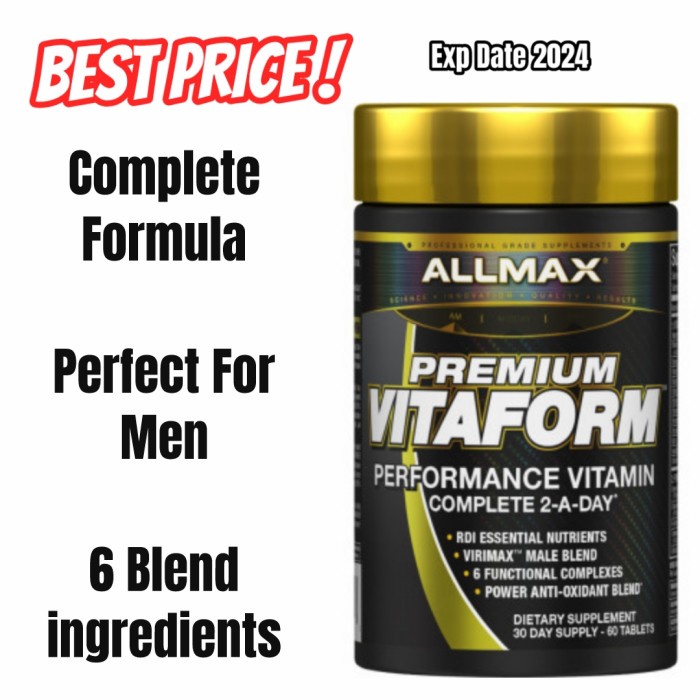 Jual Vitaform Premium Multivitamin For Men - 60 Tablet Tabs Allmax ...