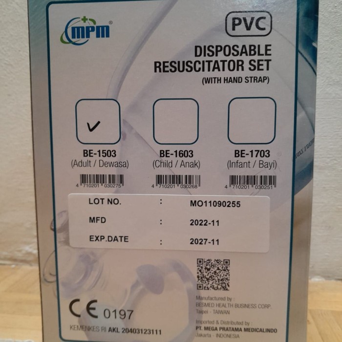 Jual Ambubag MPM PVC, ambu bag, manual resucitator, alat bantu nafas ...