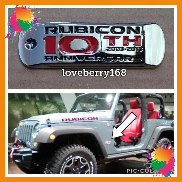Jual satu buah emblem badge rubicon 10th anniversary untuk jeep jk ...