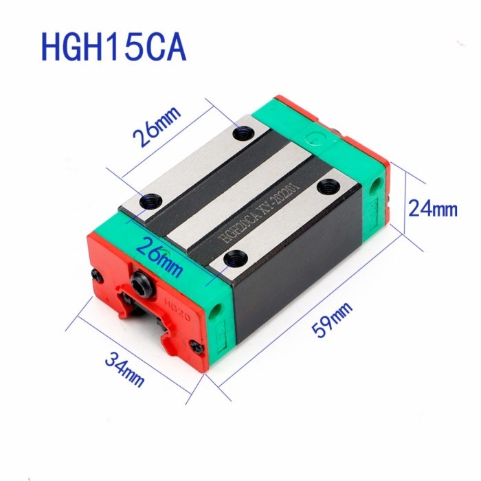 Jual HGH15CA Bearing Block Linear Rail Guide 15mm HGR15 panjang 150cm ...