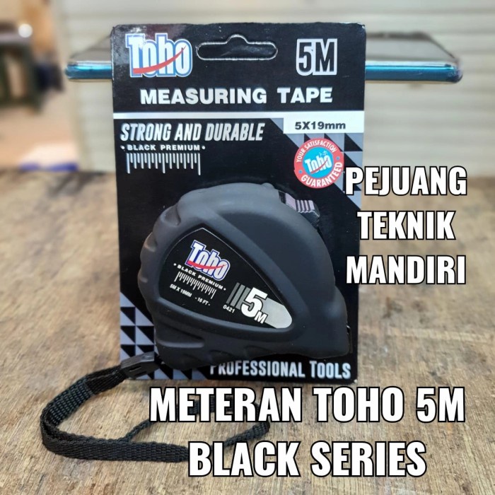 Jual Asli Meteran Toho 5 Meter Black Series / Alat Ukur Plat 5M Toho Hitam Terbaik | Shopee ...