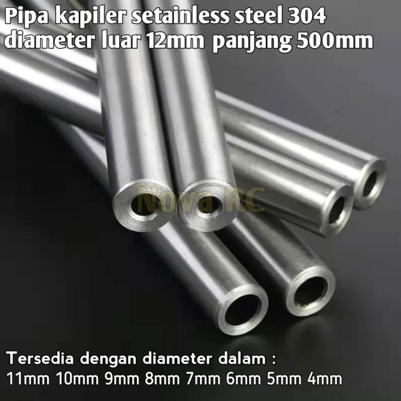Jual Pipa kapiler stainless steel 304 diameter luar 12mm panjang 500mm ...