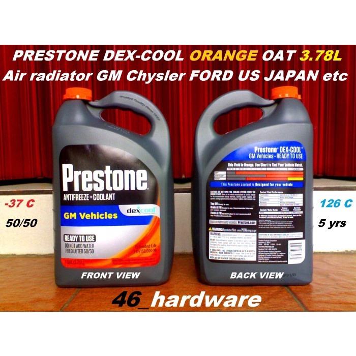 Jual PRESTONE dexcool 50/50 Coolant air radiator GM Extended ORANGE OAT ...