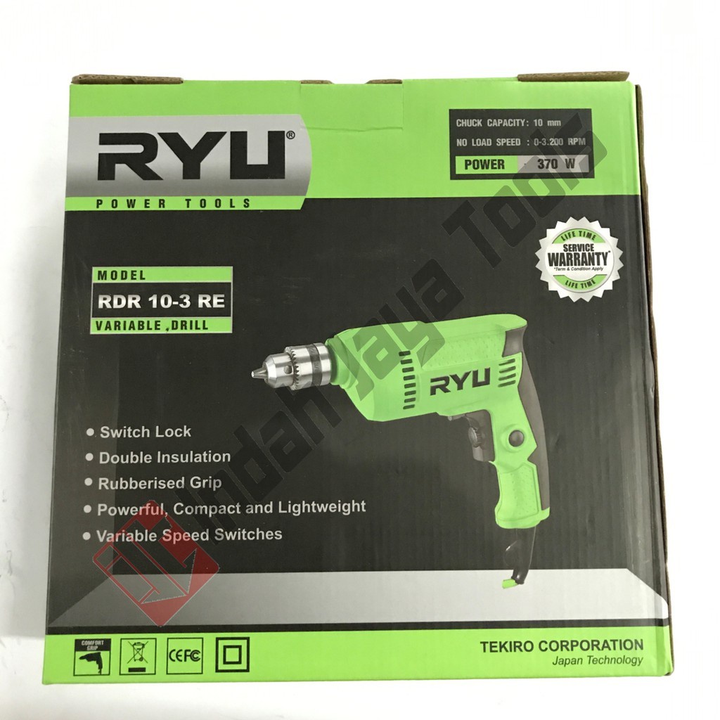 Jual Mesin Bor Tangan Ryu Rdr 10-3 - Hand Drill Tekiro Bor Besi Kayu ...