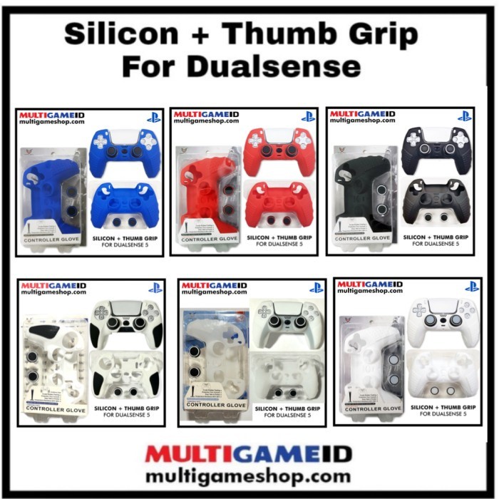 Jual PS5 Dualsense Dual Sense Controller Sil +Thumb Grip | Shopee Indonesia