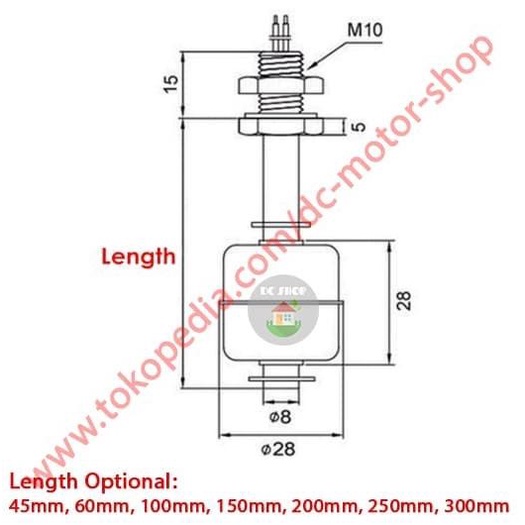 Jual Float Switch Stainless Steel 500Mm Water Level Sensor Arduino ...