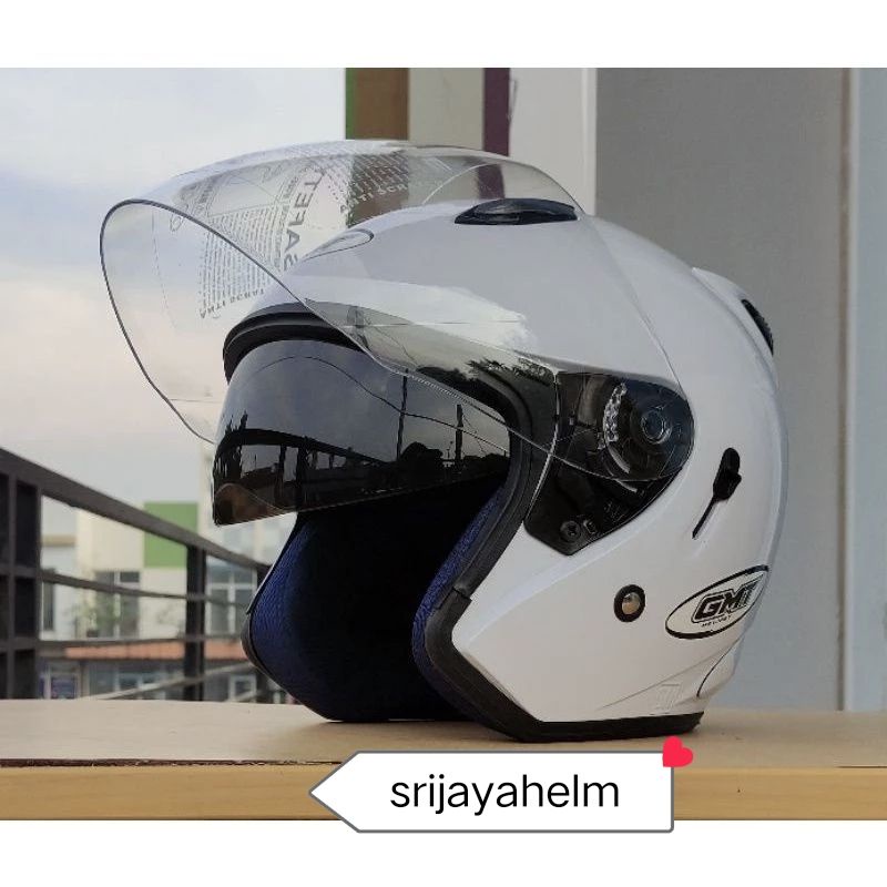 Jual HELM CENTRO GMT WHITE 2KACA PULL WARNA | Shopee Indonesia