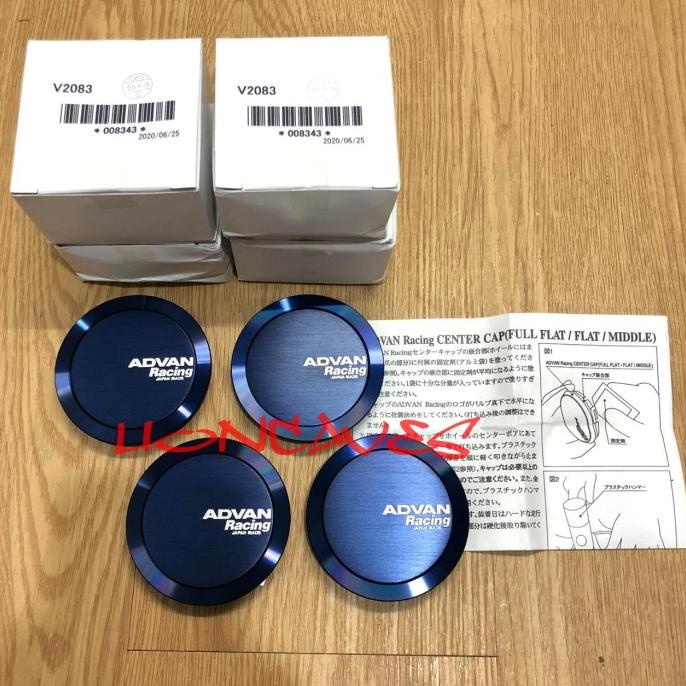 Jual Original Advan Racing Center Cap Blue FulFlat Dop Velg - Made in ...