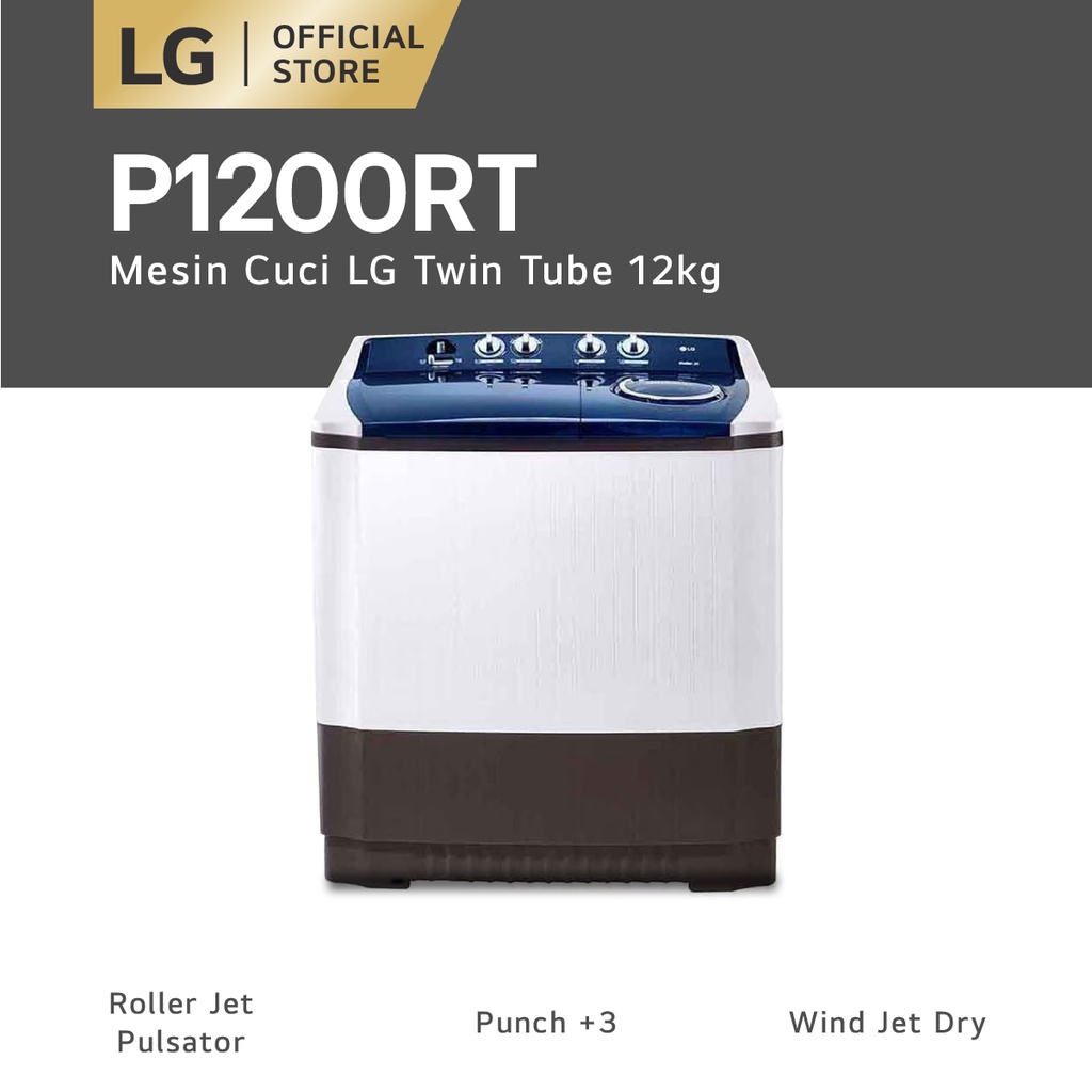 Jual LG Mesin Cuci Twin Tub 12kg - Top Load Roller Jet Pulsator 3 ...