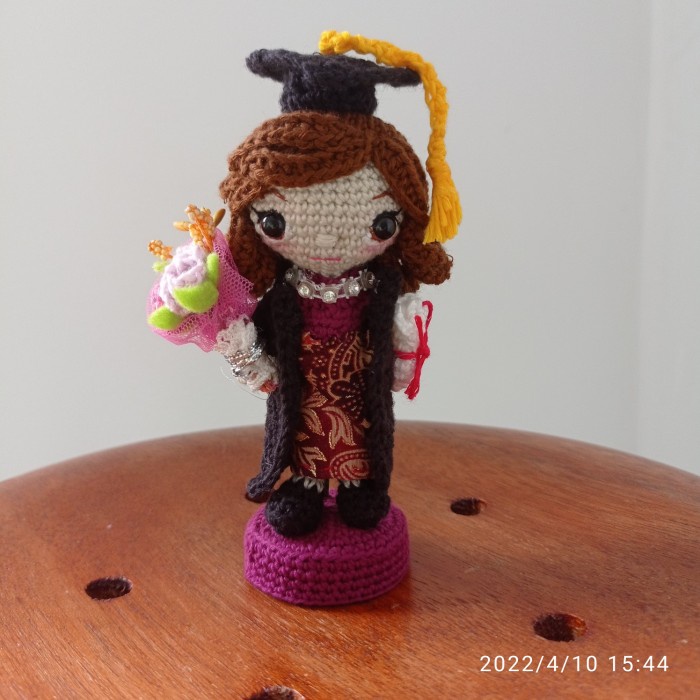 Jual Rya Ready 2 Boneka Wisuda Mini - Amigurumi Graduation Doll (Boneka ...