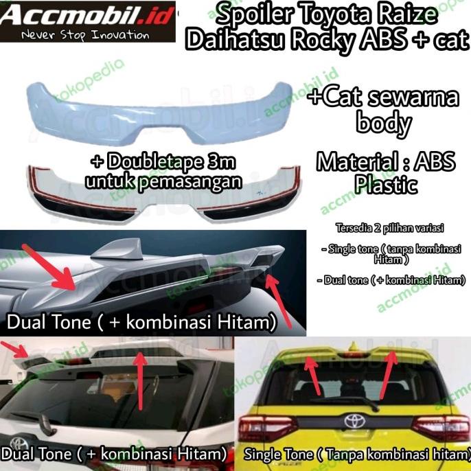 Jual spoiler toyota raize daihatsu rocky perodua ativa plastic abs ...