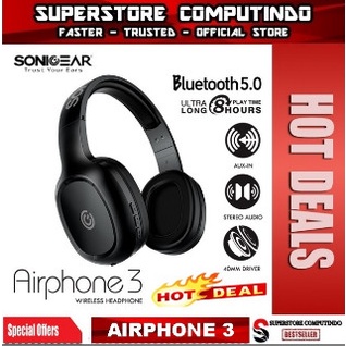 Jual SONICGEAR AIRPHONE 3- Wireless Headset with Strong Bass & Clear ...