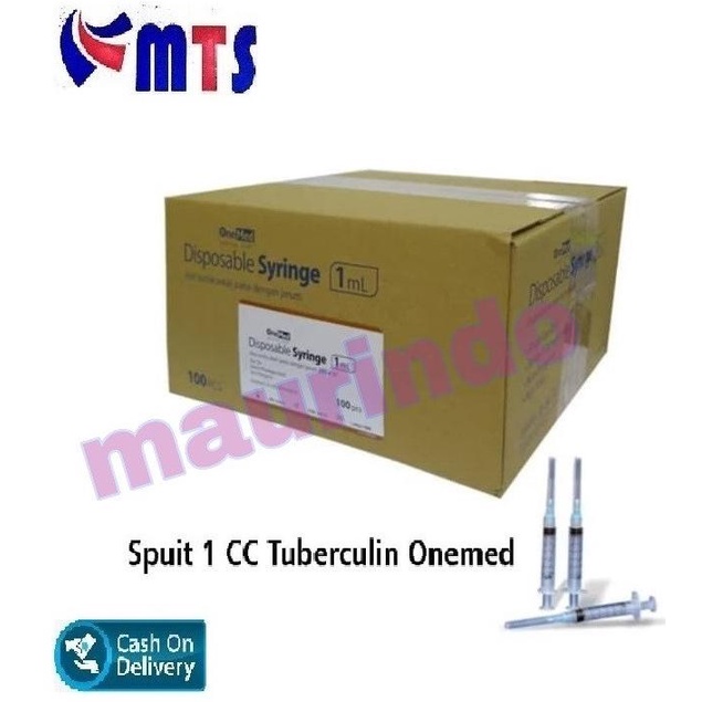 Jual ris Disposable Syringe Onemed Spuit 3 cc 1 Box with needle 100pcs ...