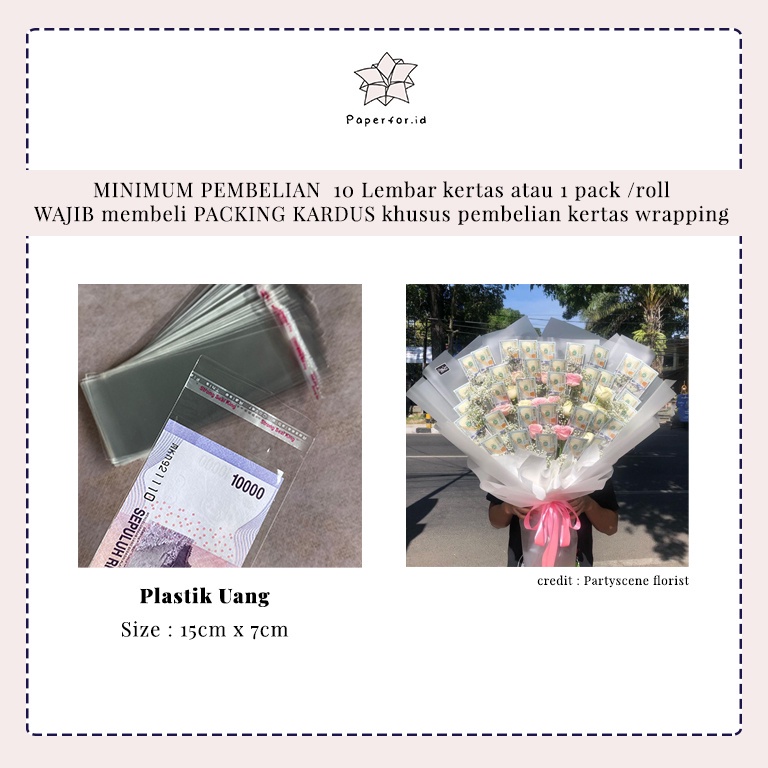 Jual Plastik Buket Bunga Uang 7x15 Cm | Shopee Indonesia