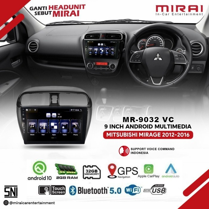 Jual Headunit Android 9 Inch Mirai Mr 9032 Vc Oem Mirage 2012 - 2016 Star | Shopee Indonesia