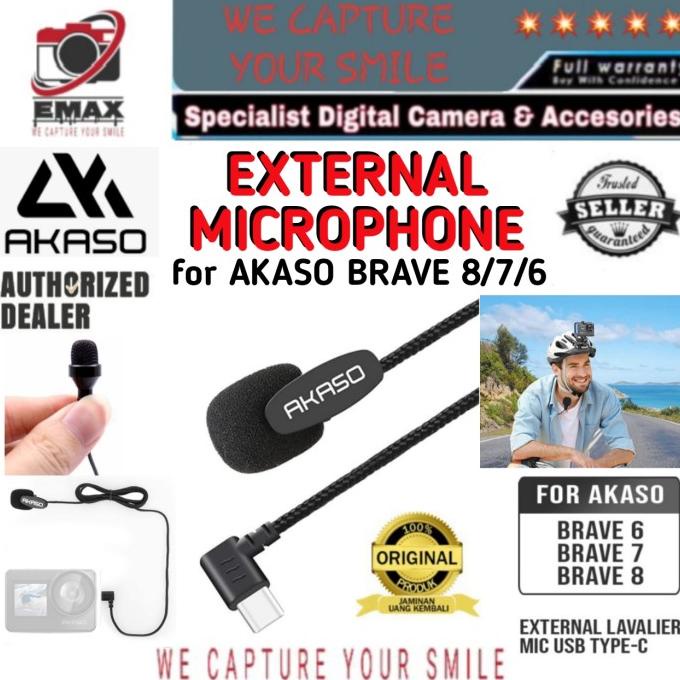 Jual AKASO External Microphone USB Type C Mic Akaso Brave 7 8 Action ...