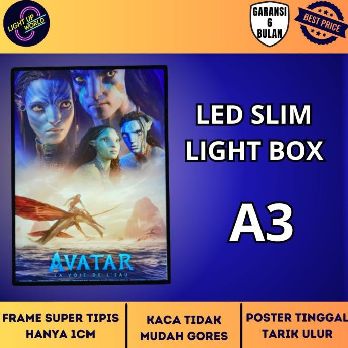 Jual Slim Light Box Menu Board LED Sign Board - A3 | Shopee Indonesia