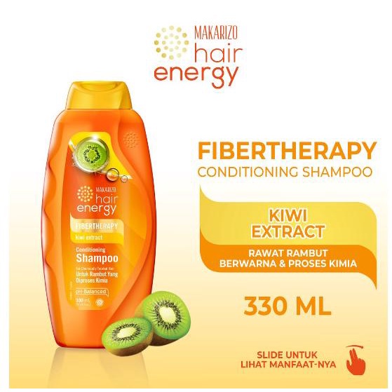 Jual best produk] Makarizo Hair Energy Fibertherapy Shampoo Sampo Kiwi ...
