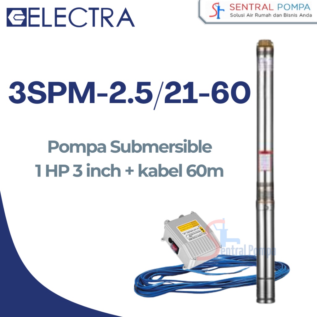 Jual ELECTRA 3SPM2.5/21-60 Pompa Submersible Satelit 1 HP 3 inch ...