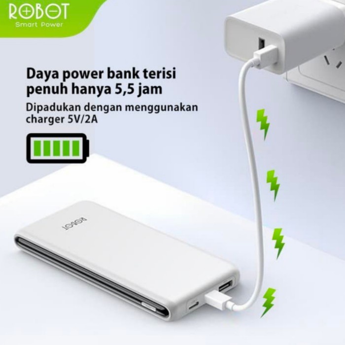 Jual Power Rot Rt180 10000Mah Dual Input Port Micro & Typec Resmi ...