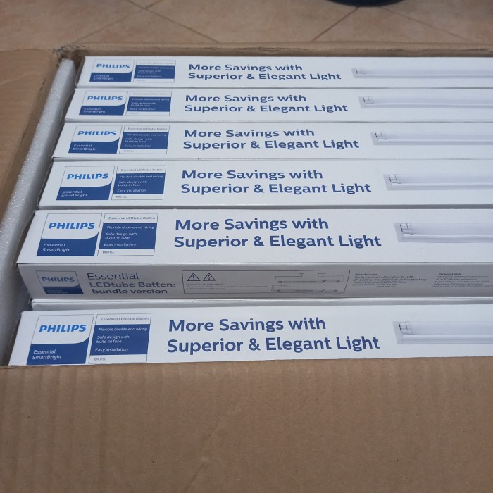 Jual Lampu Led Tube+ Kap Set/Lampu Tl T8+Kap Philips Bn015C 8W 600Mm ...