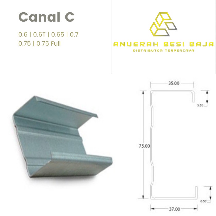 Jual RANGKA BAJA RINGAN KANAL C / C TRUSS / CANAL C PANJANG 6 METER ...