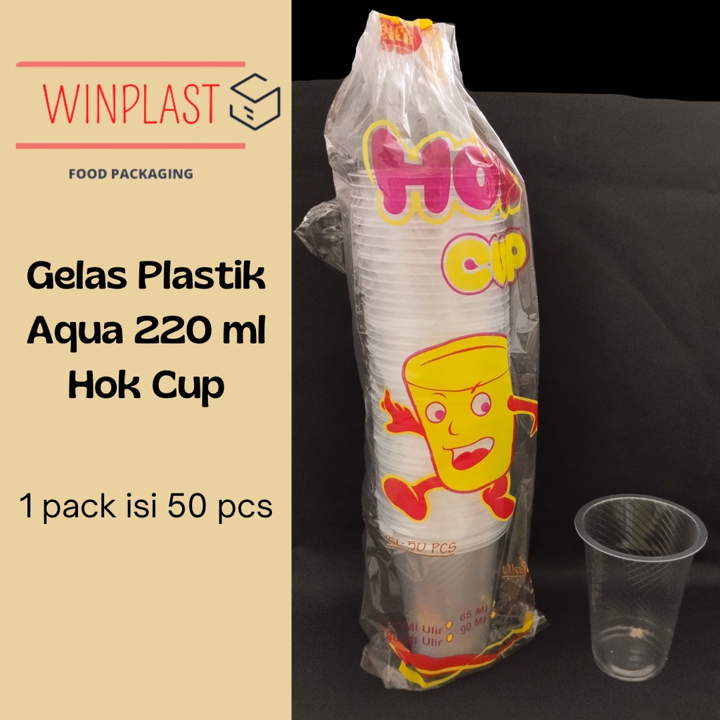 Jual Hok Gelas Plastik Aqua 220 ml isi 50 pcs | Shopee Indonesia