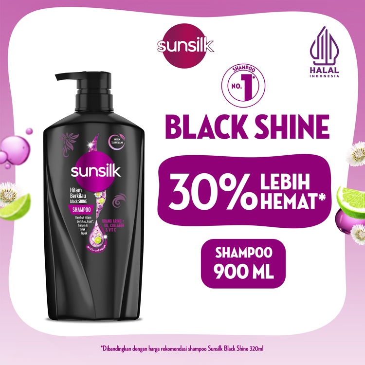 Jual Sunsilk Shampoo Hitam Berkilau Black Shine 900 mL | Shopee Indonesia