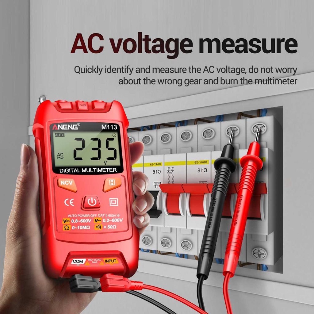 Jual Digital Multimeter Portable NCV Non Contact 1999 Count 600V - M113 ...