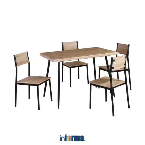 Jual Informa Lexon Set Meja Makan 4 Kursi - Cokelat Maple Dining Table ...