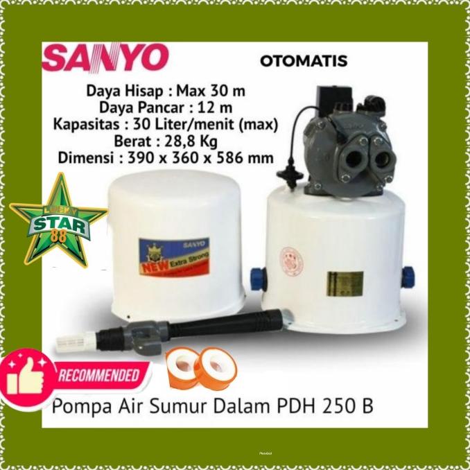 Jual Harga Anjlok! Garansi Tangki Pompa Air Jet Pump Sanyo Pdh 250 B ...