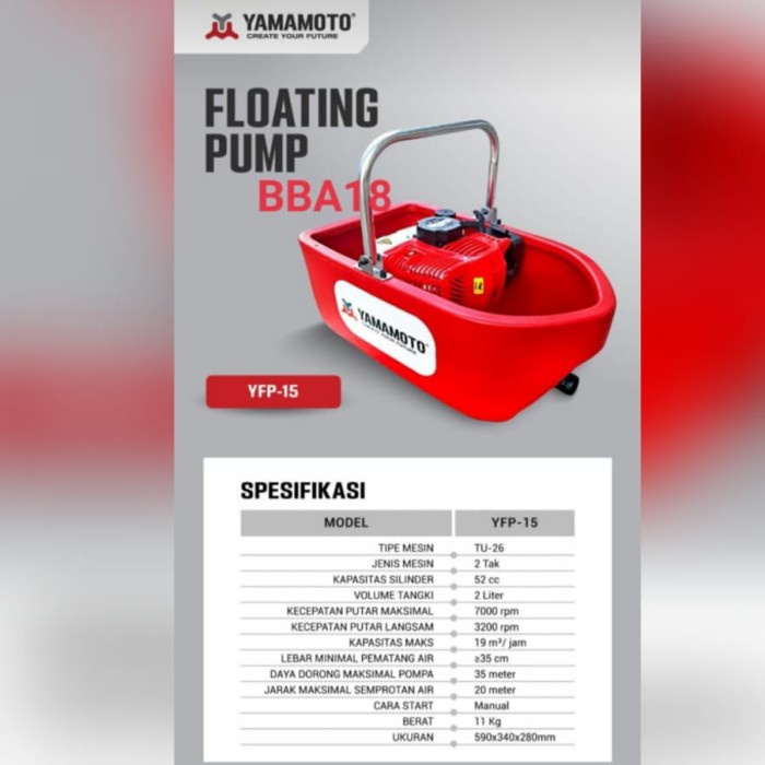Jual [New] Floating Pump Pompa Air Pompa Apung Irigasi 2Tak Yamamoto Yfp-15 Diskon | Shopee ...